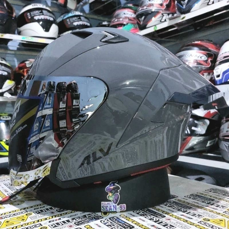 Jual HELM ALV ULTRON PRO SOLID FLAT VISOR IRIDIUM SILVER ALL WARNA HALF ...
