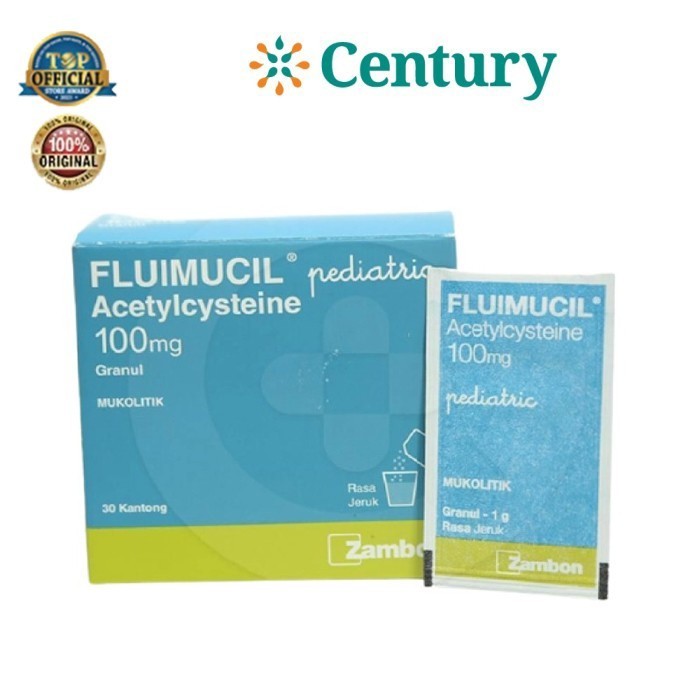 Jual FLUIMUCIL PAED 100MG 1 Box isi 10 sachet/ BATUK / FLU | Shopee ...