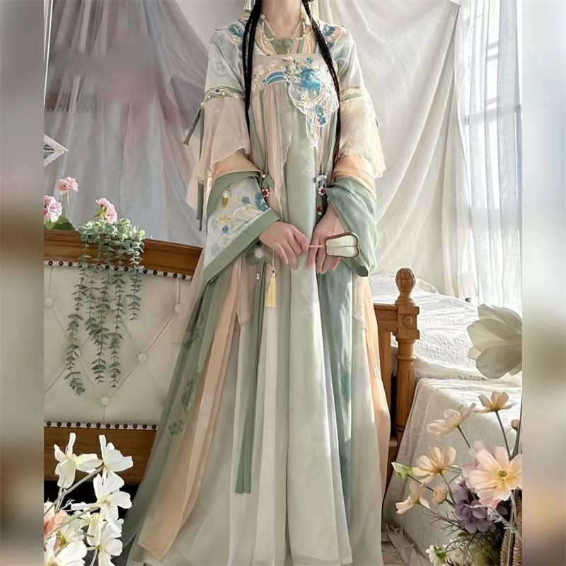 Jual Women's Tang Style Han Elements One-Piece Chest Hanfu Long Robe ...