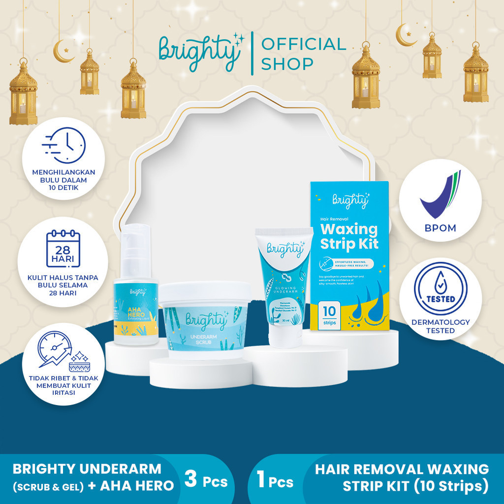 Jual BRIGHTY HAIR REMOVAL WAXING STRIP KIT X GLOWING UNDERARM X ...