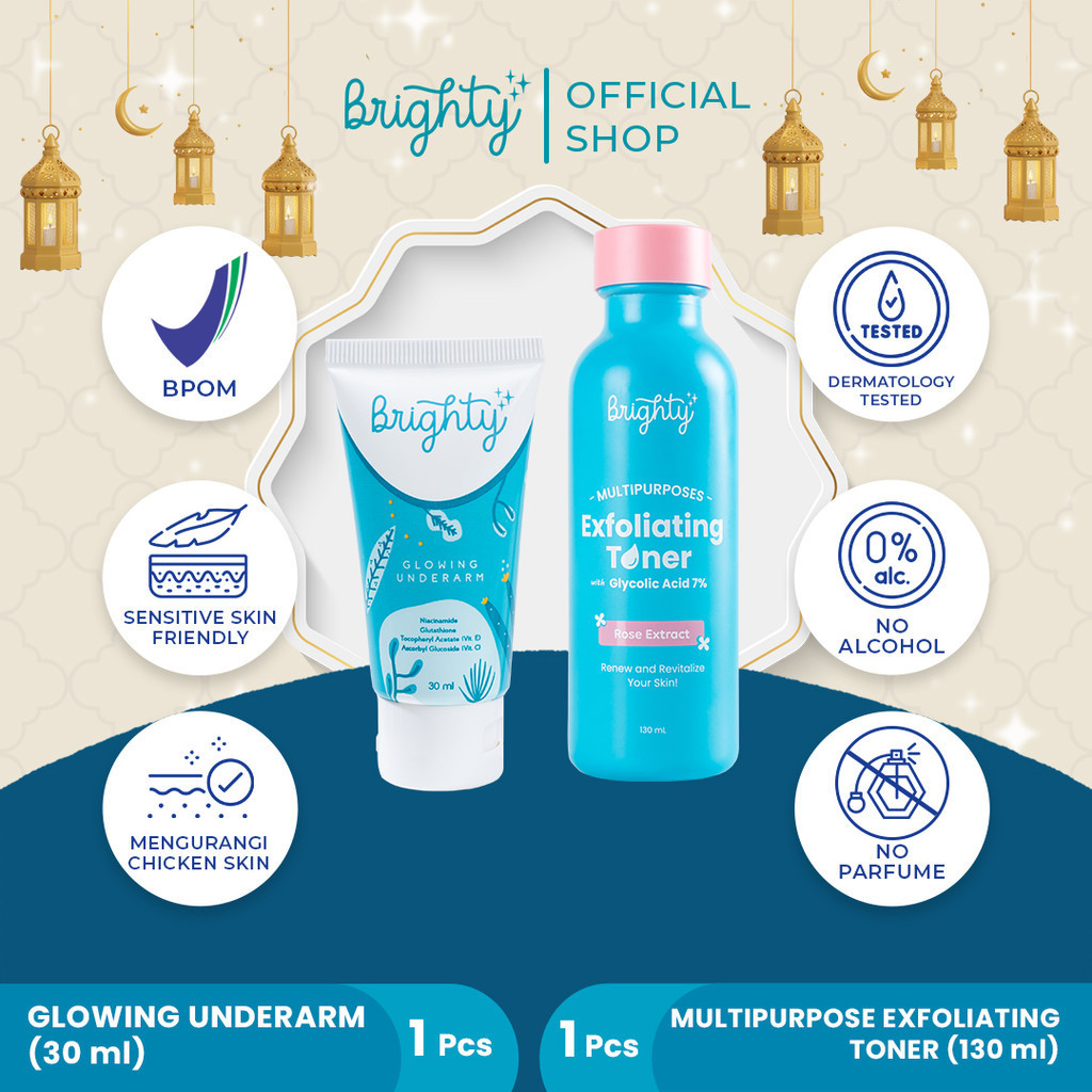 Jual Brighty Multipurpose Exfoliating Toner X Glowing Underarm | Shopee Indonesia