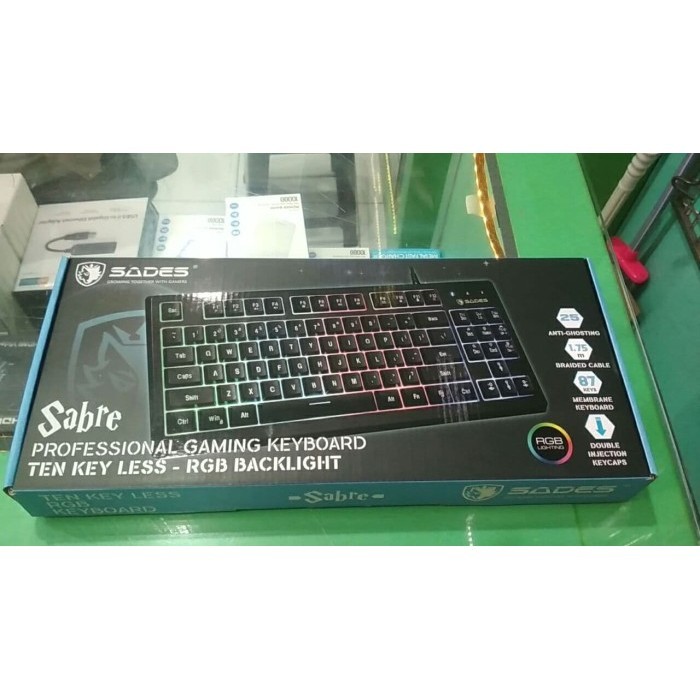 Jual Sades Sabre Keyboard gaming TKL RGB Backlight Membrane for gamers ...