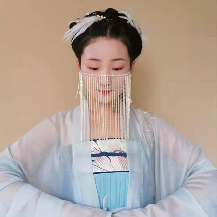 Jual Cadar Rantai Aksesoris Penutup Wajah Gaya Tassel Veil Chain Mask ...