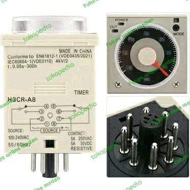 Jual HARGA DISC - Timer H3CR-A8 model omron , 8 kaki , 100-240VAC , 50 ...