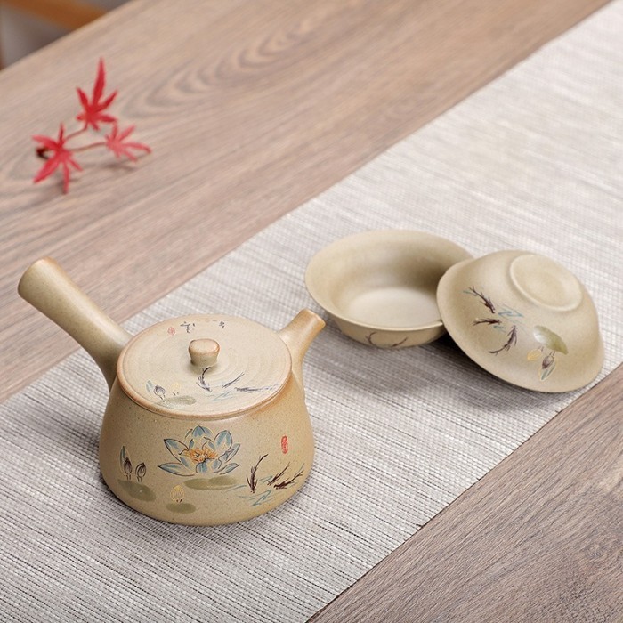 Jual Chinese Lotus Tea Pot Cup Set 3 Pcs / Cangkir Teh Teratai Keramik ...