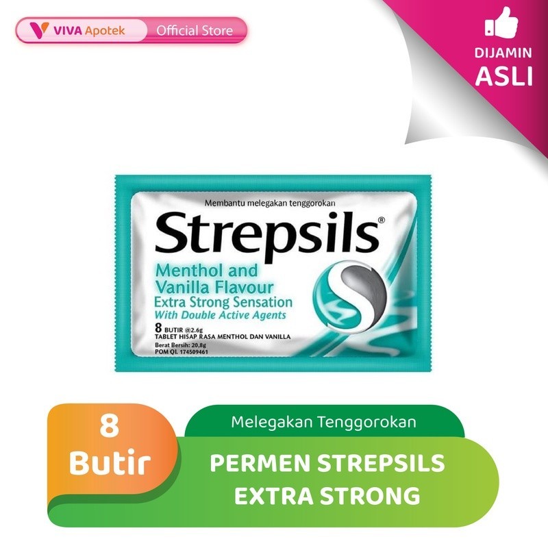 Jual Permen Strepsils Extra Strong Melegakkan Tenggorokan (8 Butir ...