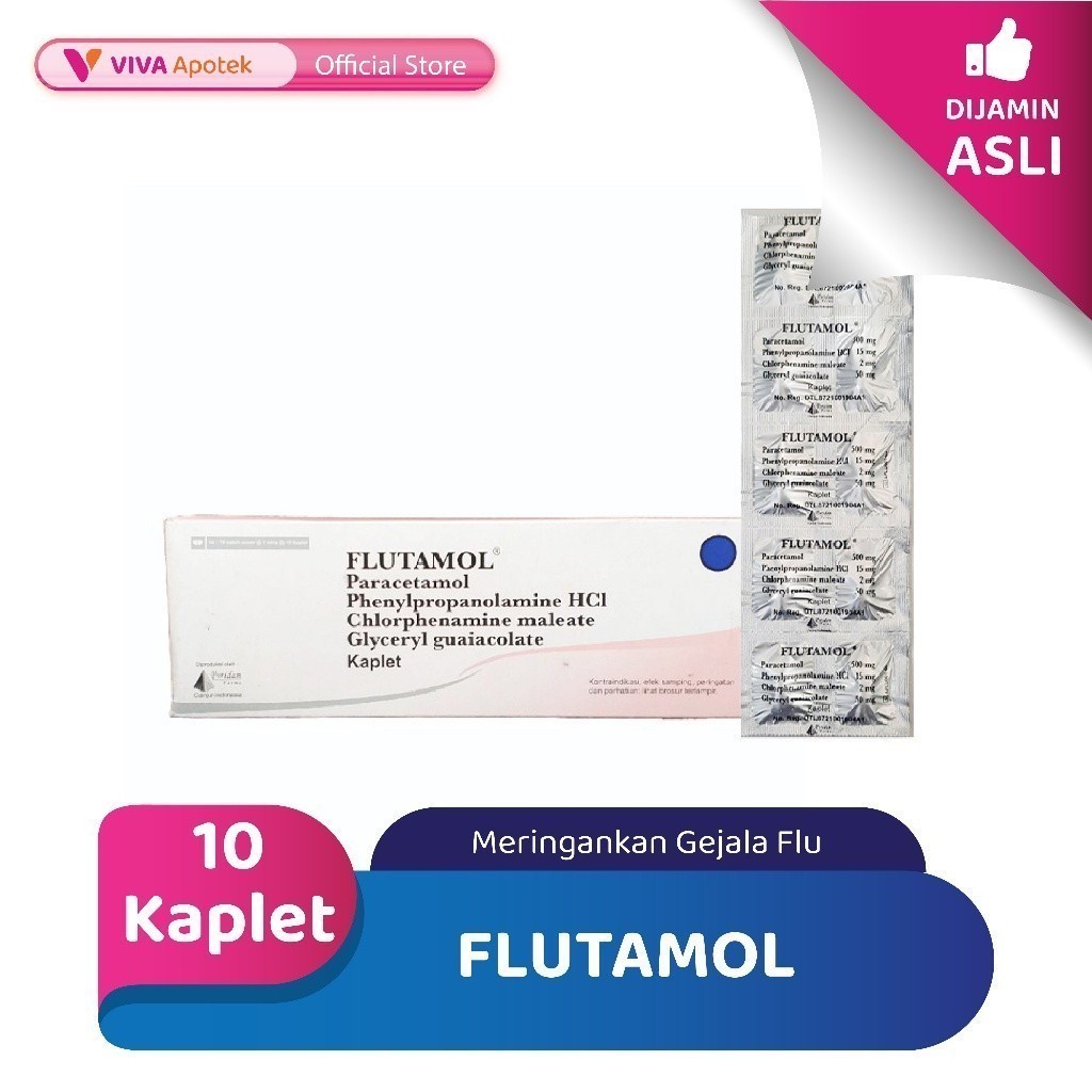 Jual Flutamol untuk Meringankan Gejala Flu & Demam (10 Kaplet) | Shopee ...