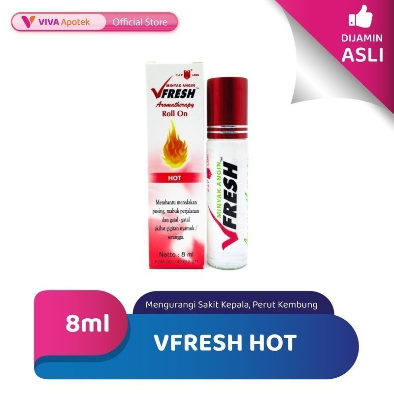 Jual Vfresh Hot untuk Mengurangi Sakit Kepala, Perut Kembung (8 ml ...
