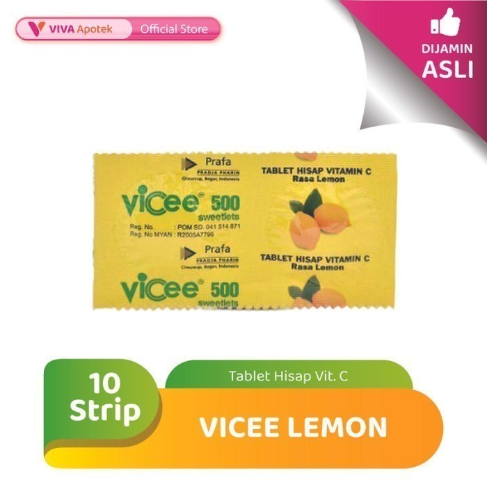 Jual Vicee Lemon Tablet Hisap Vit. C (10 Strip) | Shopee Indonesia