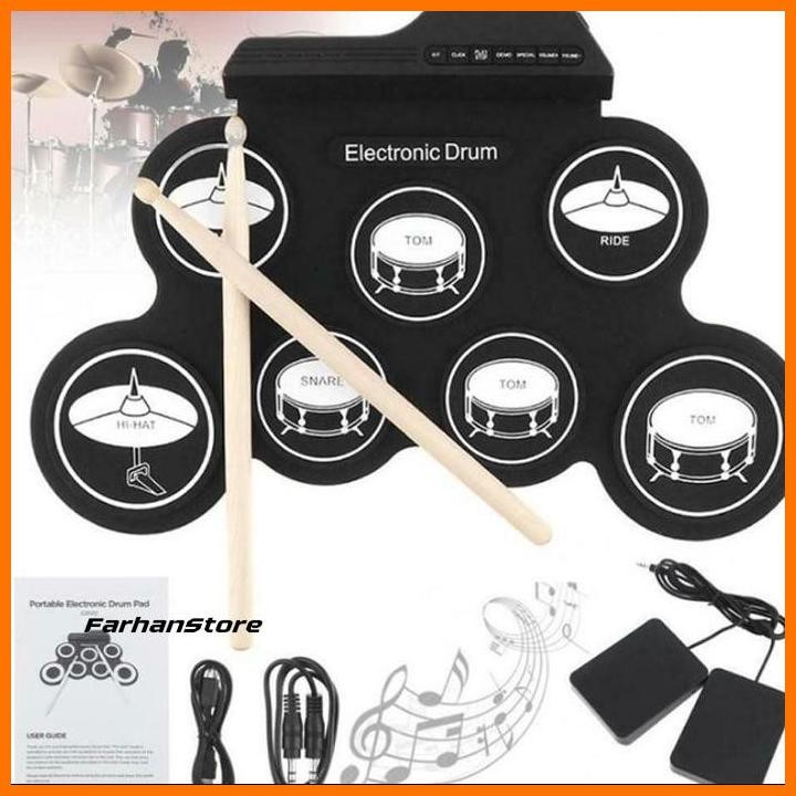 Jual FS ELEKTRONIK PORTABEL DIGITAL USB 7 BANTALAN ROLL UP DRUM SET ...