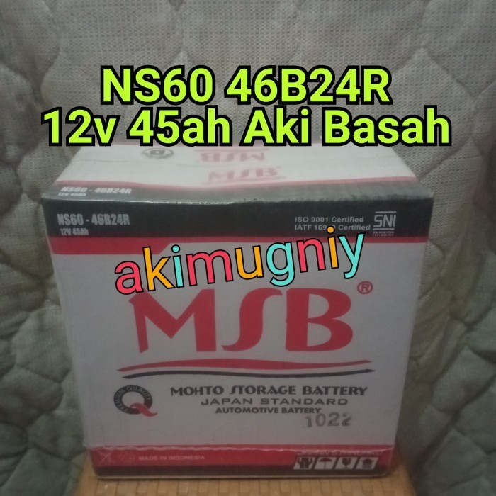 Jual aki ns60 46b24r 12v 45ah aki basah avanza xenia apv terios rush incoe | Shopee Indonesia