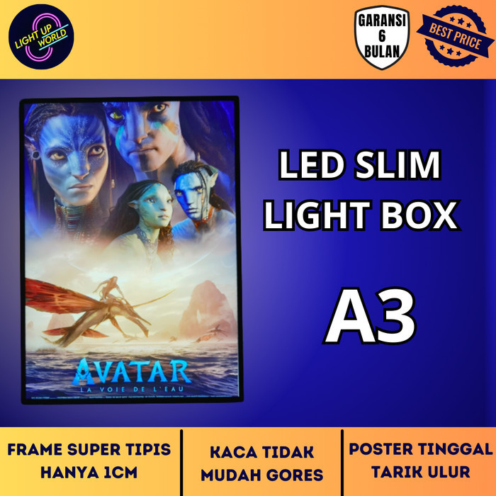 Jual New= Slim Light Box Menu Board LED Sign Board - A3 | Shopee Indonesia