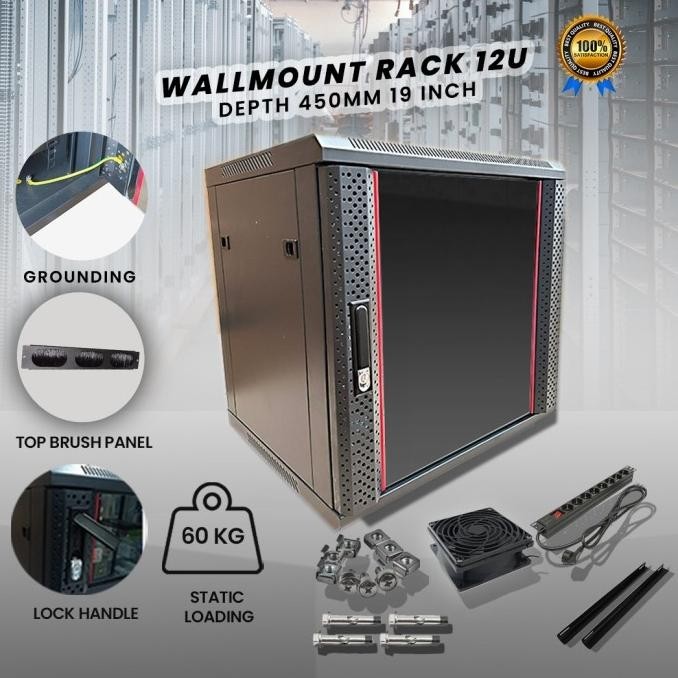 Jual Wallmount Rack 12U / Rack Server 12U Single Door /Rack 12U ...