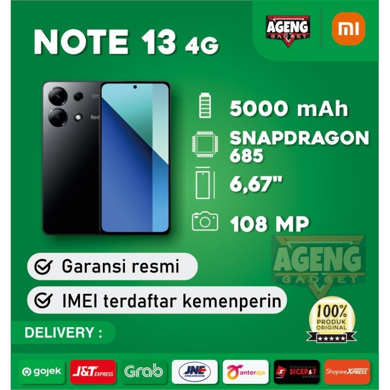 Jual Redmi Note 13 4G 8/256 Garansi Resmi Xiaomi Original 100% | Shopee ...