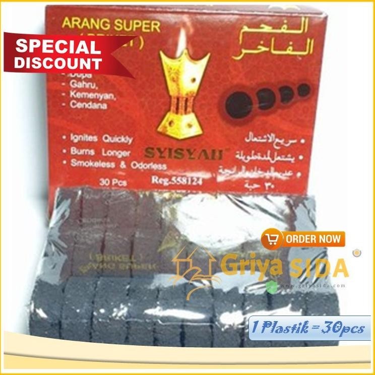 Jual Arang Super Syisyah (Briket) Alfahm Arang Dupa Bukhur Arang Shisha ...