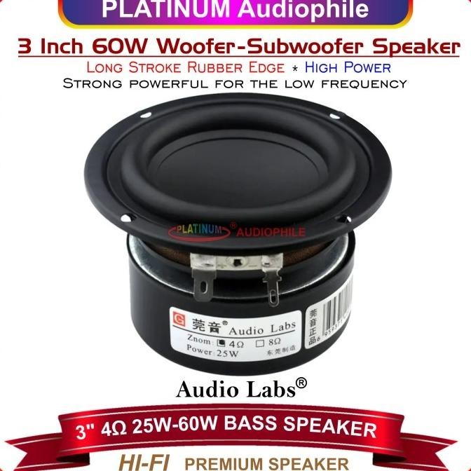 Jual Speaker 3 Inch Subwoofer Woofer Bass 4 ohm 3" 3 in Hifi Audio labs ...