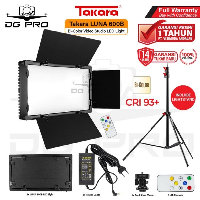 Jual Takara LUNA 600B Bi-Color Video Studio LED Light Lampu Original | Shopee Indonesia