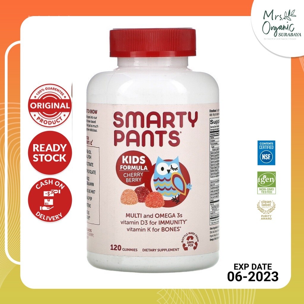Jual Smarty Pants Kids Formula Multivitamin Anak Omega 3s Cherry Berry ...