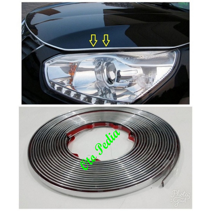 Jual List Krom Strip Mobil Moulding Trim 10 mm Chrome 15 Meter | Shopee ...