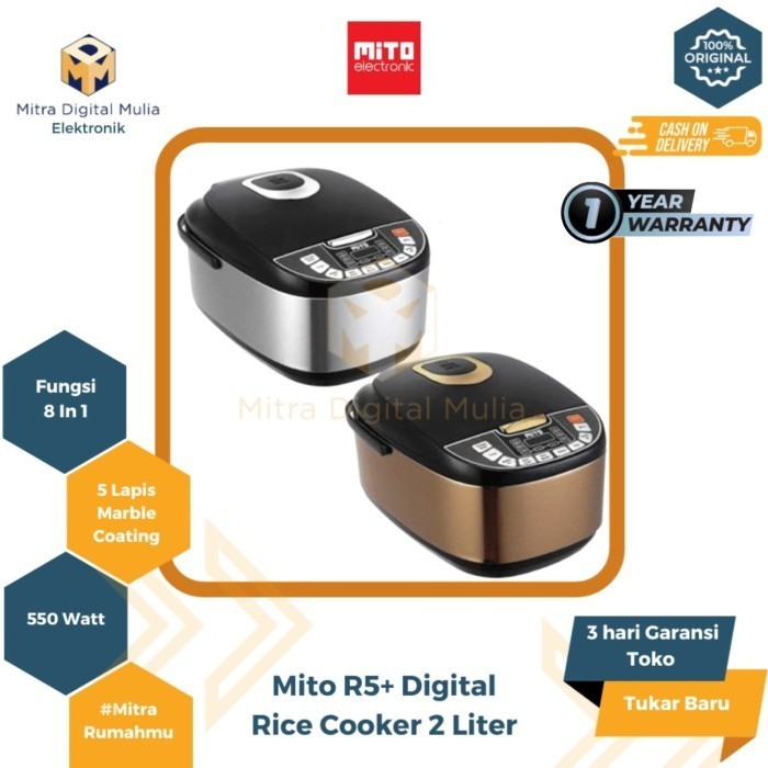 Jual [Cod] Mito R5 + Digital Rice Cooker 8 In 1 2 Liter R5+ Bg | Shopee ...