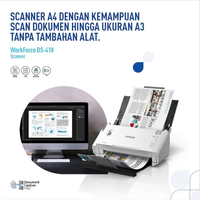 Jual Scanner Epson Ds-410 Epson Ds410 Scan Up To A3 Stitch Garansi ...