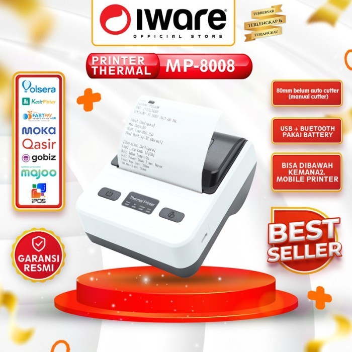 Jual Printer Kasir Bluetooth Thermal Portable Iware Mp 8008 Mp-80M ...