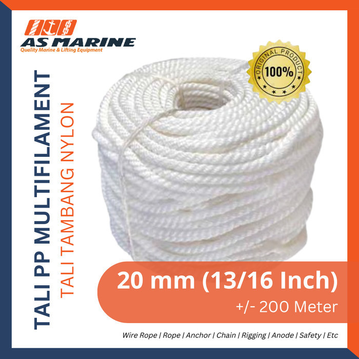Jual Tali Tambang Nylon / Tali Nilon / Tali Plastik Pp Multifilament 20 ...