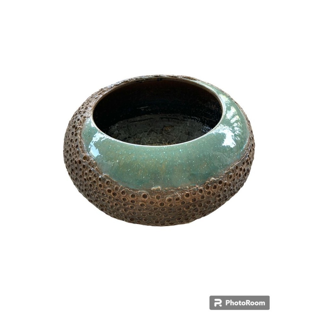 Jual Pot Vase Guci Keramik Antik Glasur Totol Diameter 40 cm - Tipe D ...