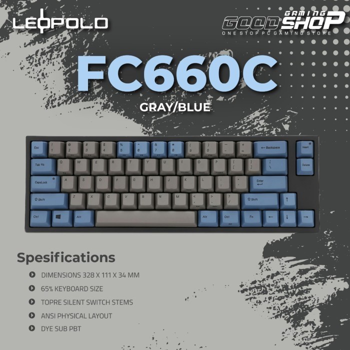 Jual Leopold Fc660C Grey / Blue Dye Sub Pbt - Mechanical Gaming ...