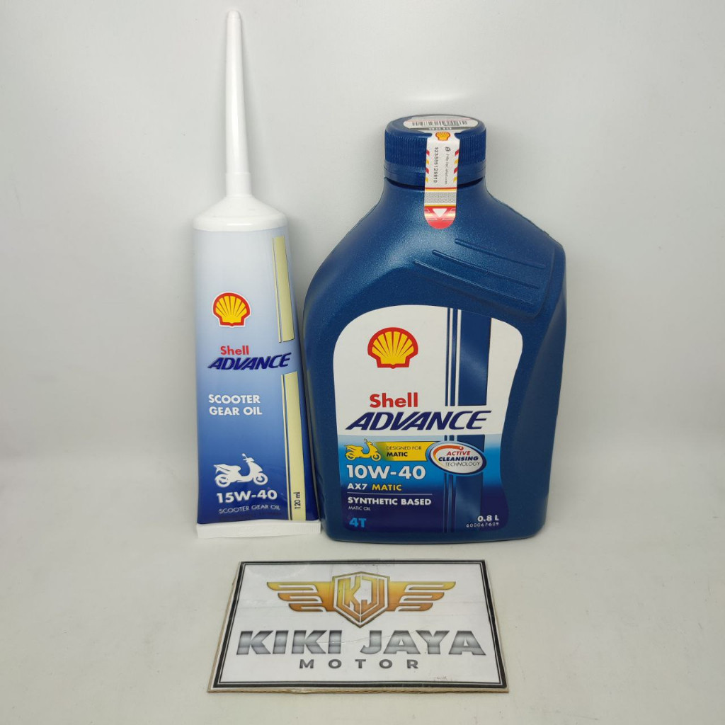 Jual LIVE Paket Oli Motor Shell Advance AX7 Matic 10W-40 0.8 Liter ...