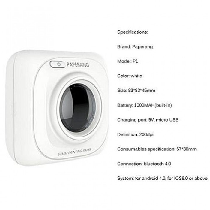 Jual Paperang P1 Mini Wireless Paper Photo Printer Portable Bluetooth ...