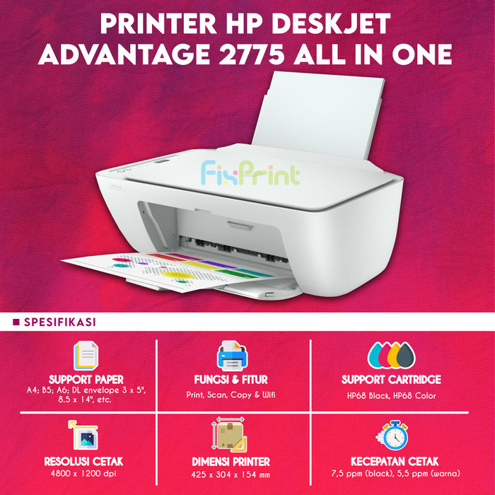 Jual Hp Deskjet Ink Advantage 2776 Printer All-In-One Wifi (7Hz98B ...