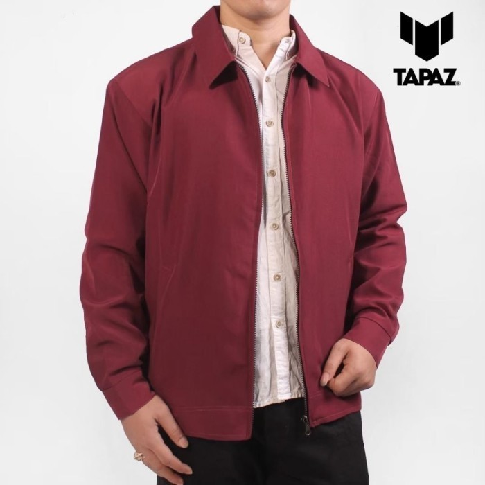 Jual Jas Jaket Merah Maroon Semi Formal Polos Pria Jaket Seragam Kantor ...