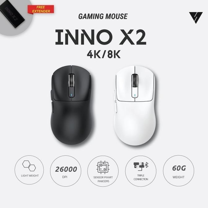 Jual VortexSeries INNO X2 Super Light Wireless Gaming Mouse | Shopee ...