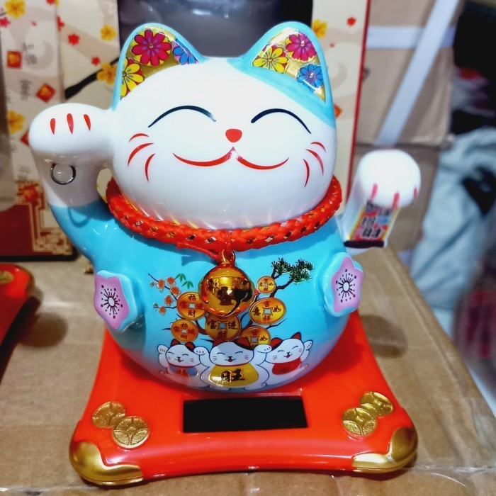 Jual Maneki Neko Keramik Solarcell / Kucing Hoki Lucky Cat Ceramic ...