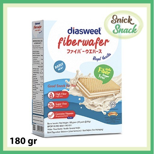 Jual Diasweet Fiberwafer Vanilla 180 gr Box Wafer Sugar Free Snack ...
