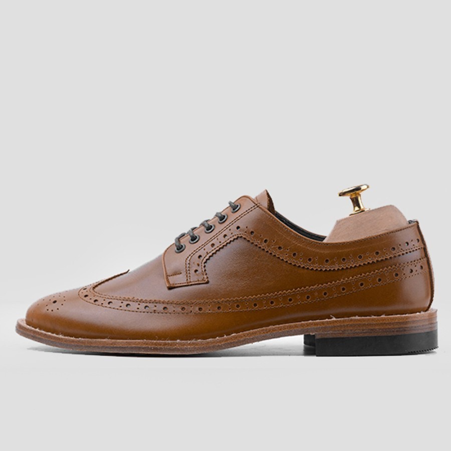 Jual Sepatu Kulit Kerja Pria Portee Goods Derby Long Wing Calf Tan ...