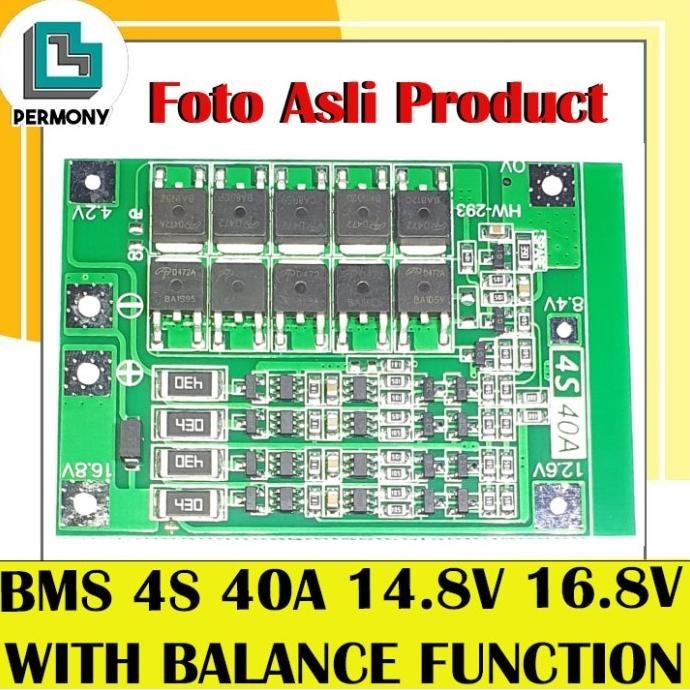 Jual BMS 4S 40A 14.8V 16.8V 18650 Charger with Balance | Shopee Indonesia