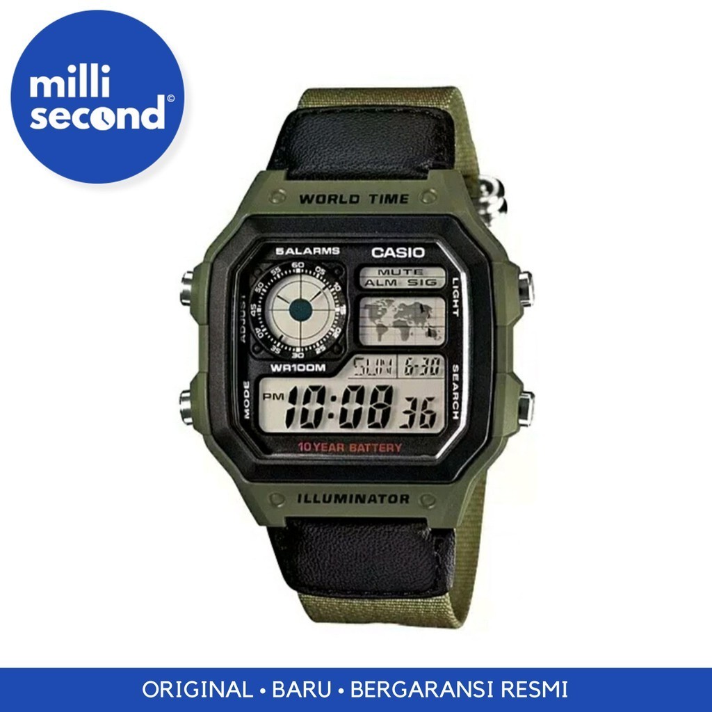 Jual Jam Tangan Casio General AE-1200WHB-3BVDF / AE1200WHB-3BV ...