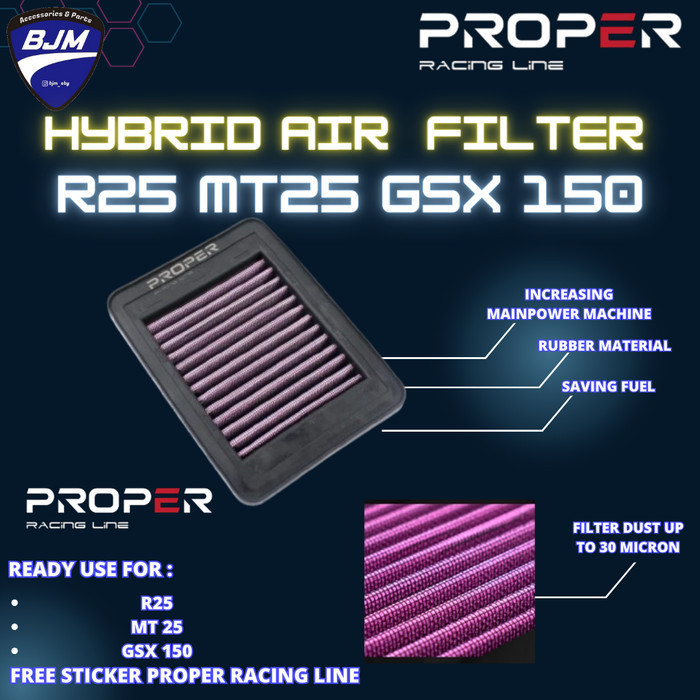 Jual FILTER UDARA HYBRID PROPER RACING LINE R25 MT25 GSX 150 SARINGAN ...