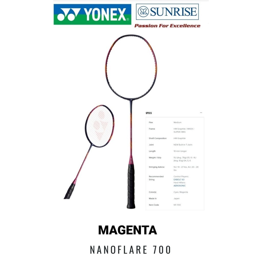 Jual Yonex Nanoflare 700 Raket Badminton Original | Shopee Indonesia