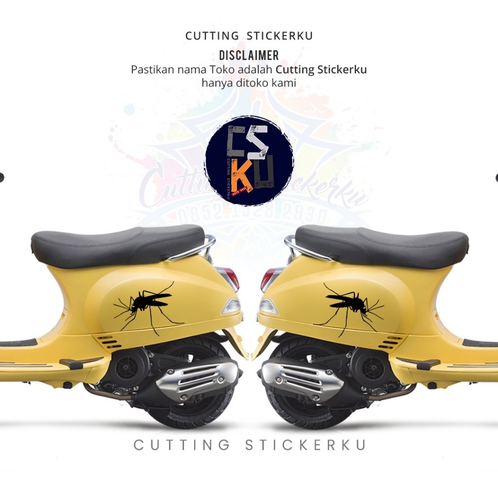 Jual Cutting Stiker Nyamuk Couple Variasi Motor Mobil Helm Sticker ...