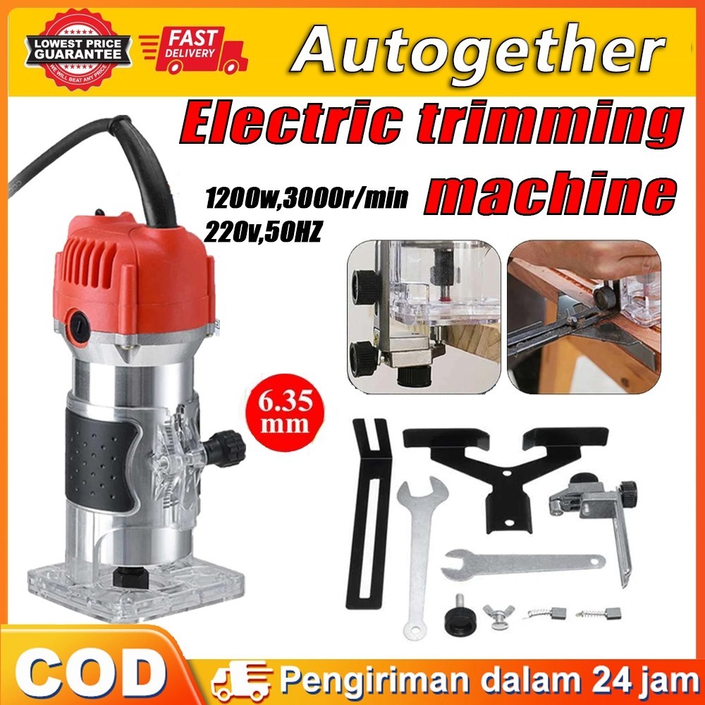 Jual 1200W 30000rpm Mesin Profil Router Trimmer Kayu Kayu ukir 6.35mm ...