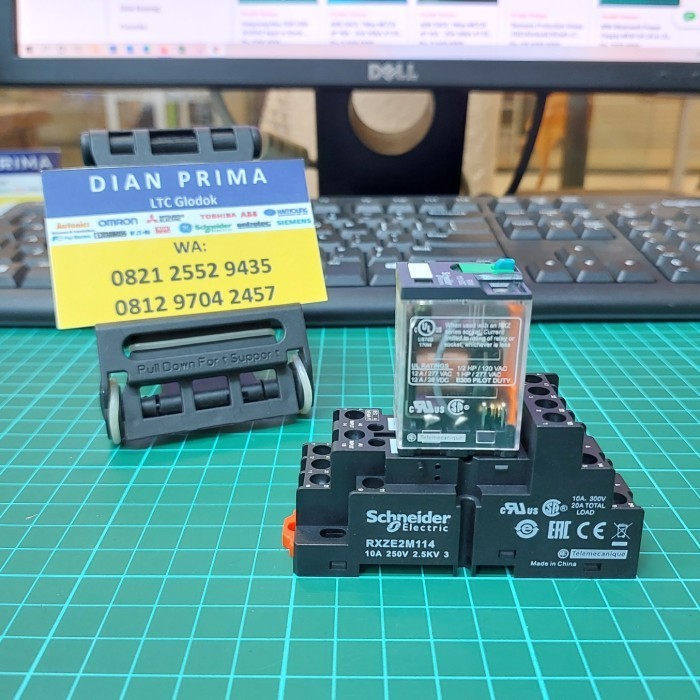 Jual Terbaru Schneider Relay Rxm2Ab2Fd 110 Vdc 2No 2Nc 12A 250Vac + Soket Rxze2M114 Murah ...