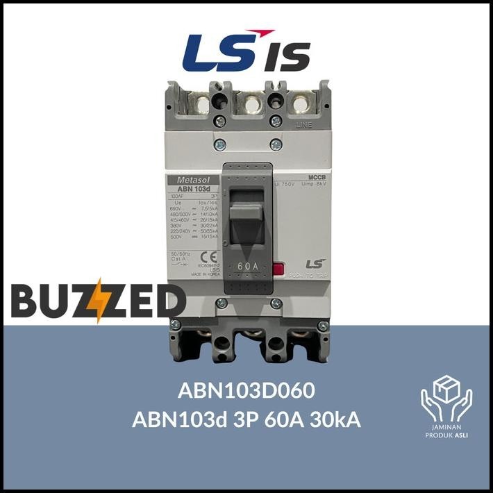 Jual TERMURAH MCCB ABN103D060 ABN103D 3P 60A 30KA LS METASOL LSIS ...