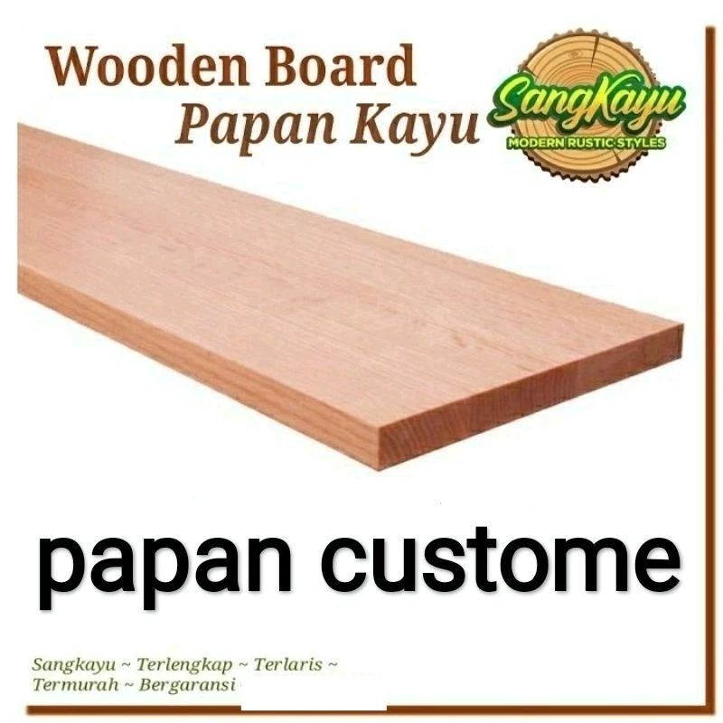 Jual Papan kayu custome wooden board bahan daun meja kayu plate piring ...