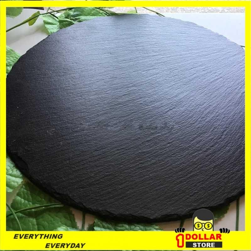 Jual $1 Piring Makan Steak Western Round Dish Plate BBQ Natural Stone ...
