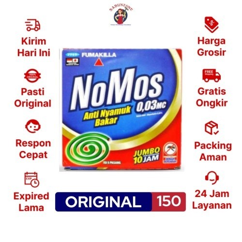 Jual Obat Nyamuk Bakar Nomos Anti DBD Jumbo 10 Jam 150 Gr | Shopee ...
