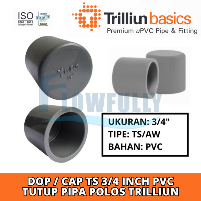 Jual DOP CAP TS 3/4 INCH TRILLIUN PVC TUTUP POLOS AW 0.75 DIM PIPA PARALON | Shopee Indonesia