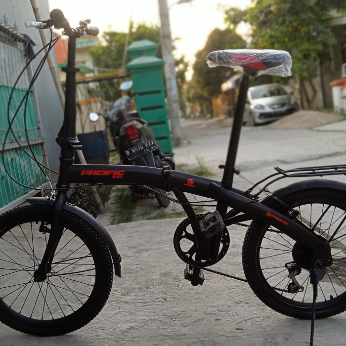 Jual Sepeda Lipat Repaint Pacific Hitam Doff Sepeda Second Bekas Mulus ...